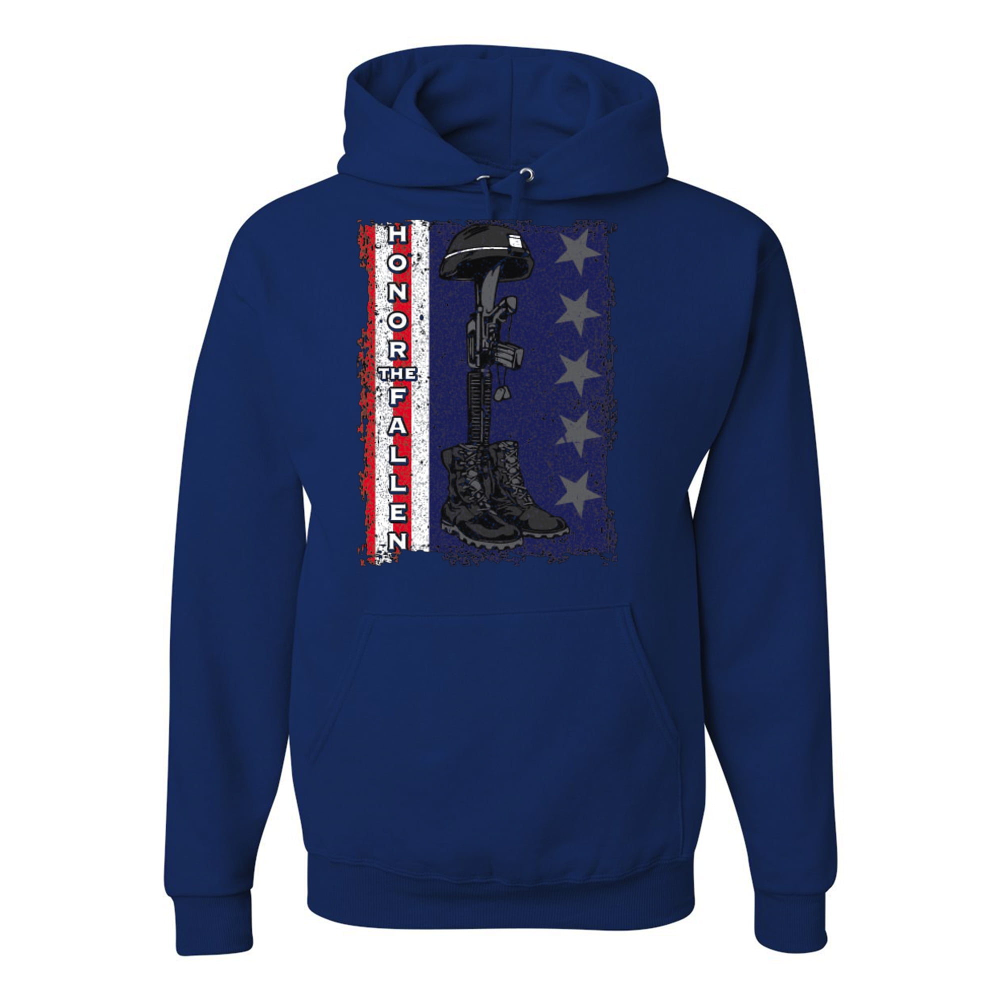 Honor The Fallen Patriotic American Flag Mens Hoodies, Royal Blue ...