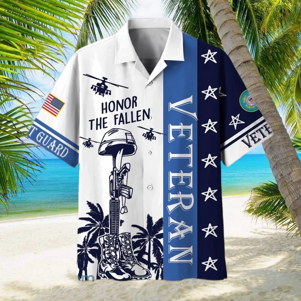 Honor The Fallen Retro US Coast Guard Hawaiian Shirt For Men Veteran ...