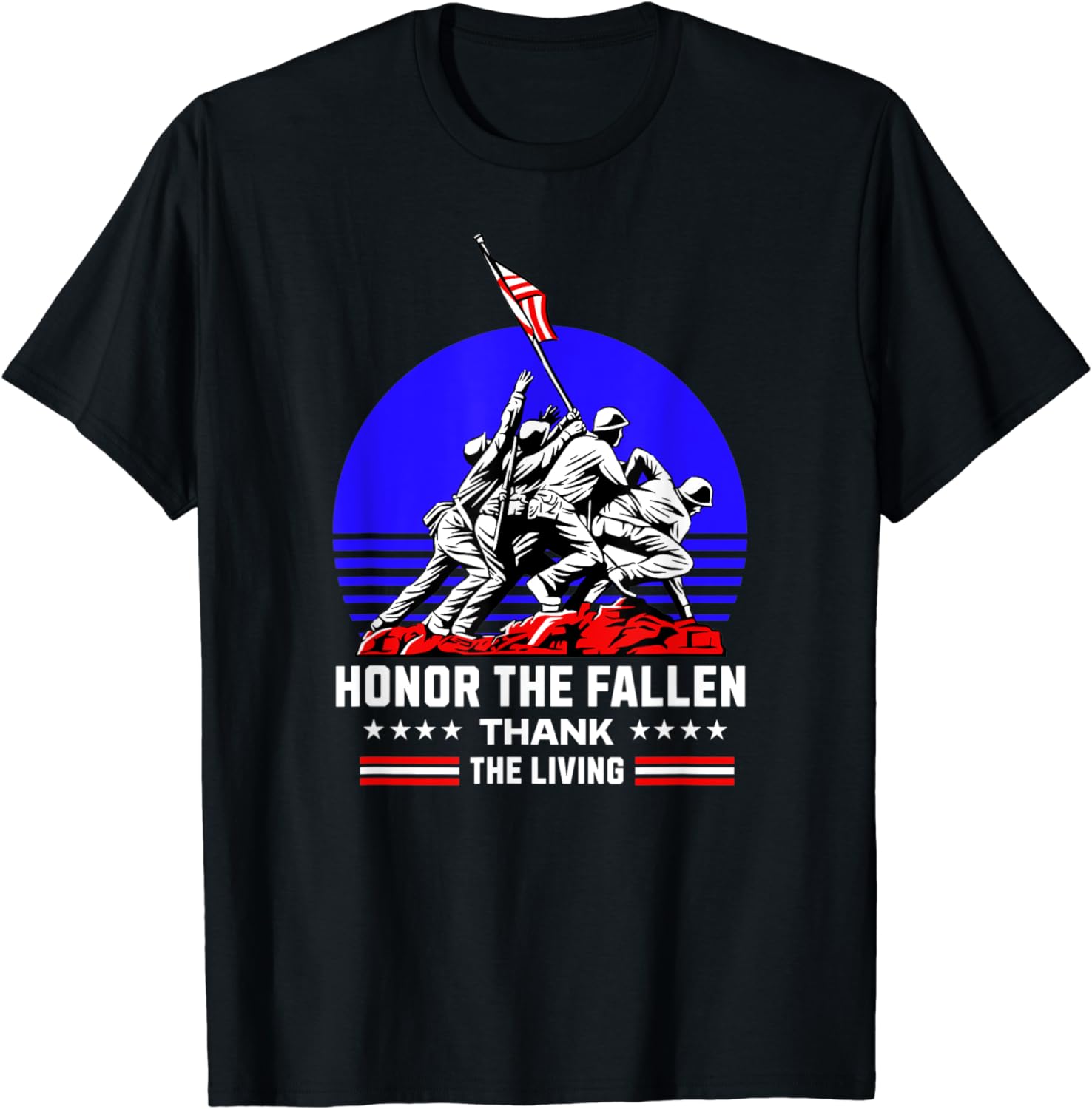 Honor The Fallen Thank The Living Military Memorial Day Flag Cotton T ...