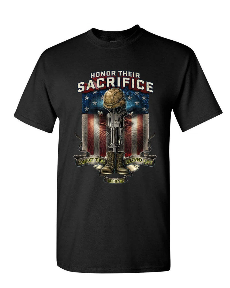 Honor Their Sacrifice Fallen Soldier Military American Flag Memorial ...