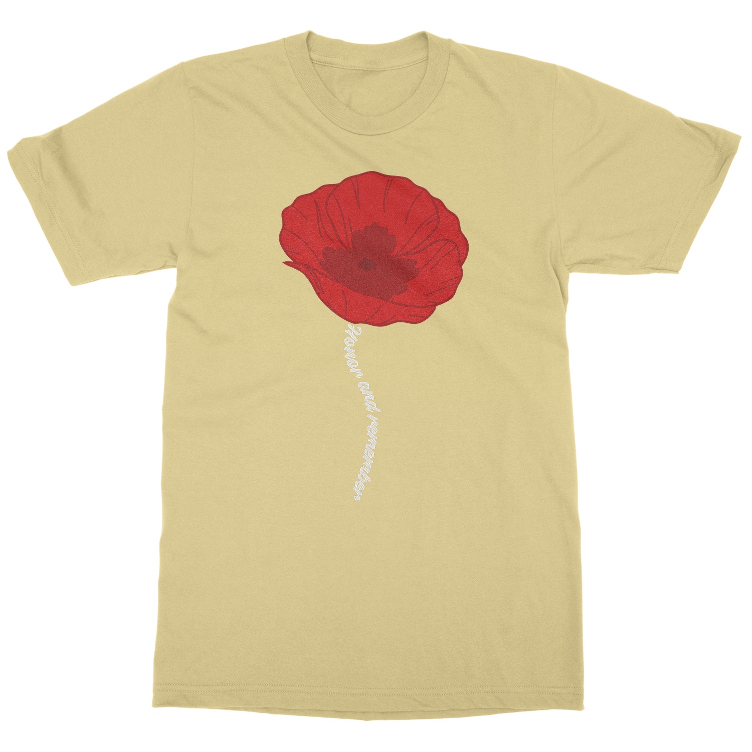 Honor and Remember - Red Poppy Memorial Day Tribute Unisex T-Shirt ...
