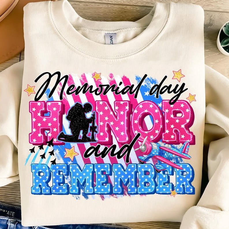 Honor and Remember Sweatshirt, Memorial Day Soldier Tribute Shirt, USA ...