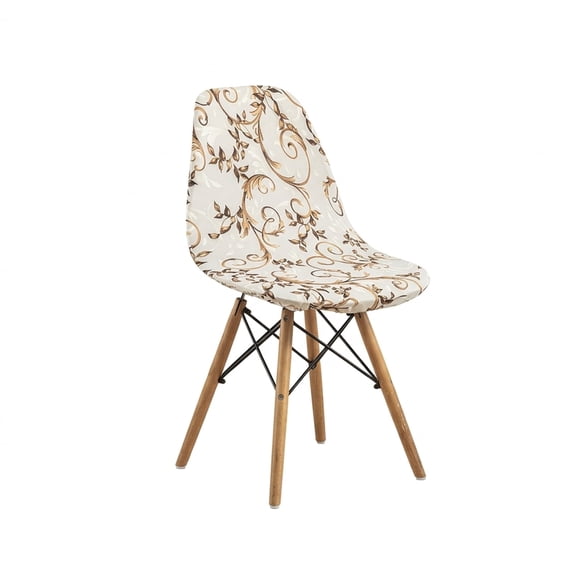 HonorHut Curved Back Armless Chair Cover Jacquard Shell Stretchable ...