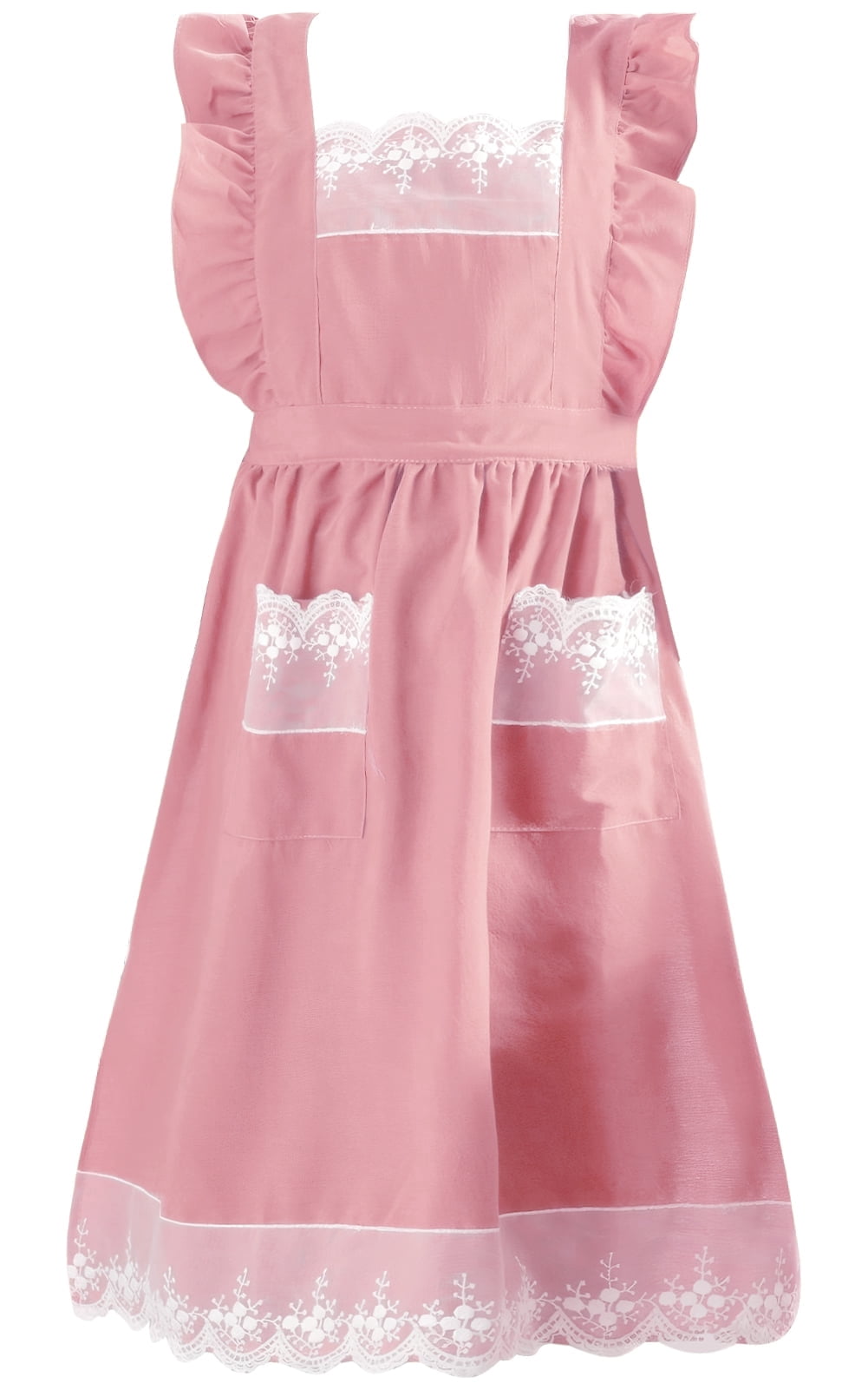 HonorHut Floral Kitchen Apron with Shoulder Straps Vintage Ruffle ...