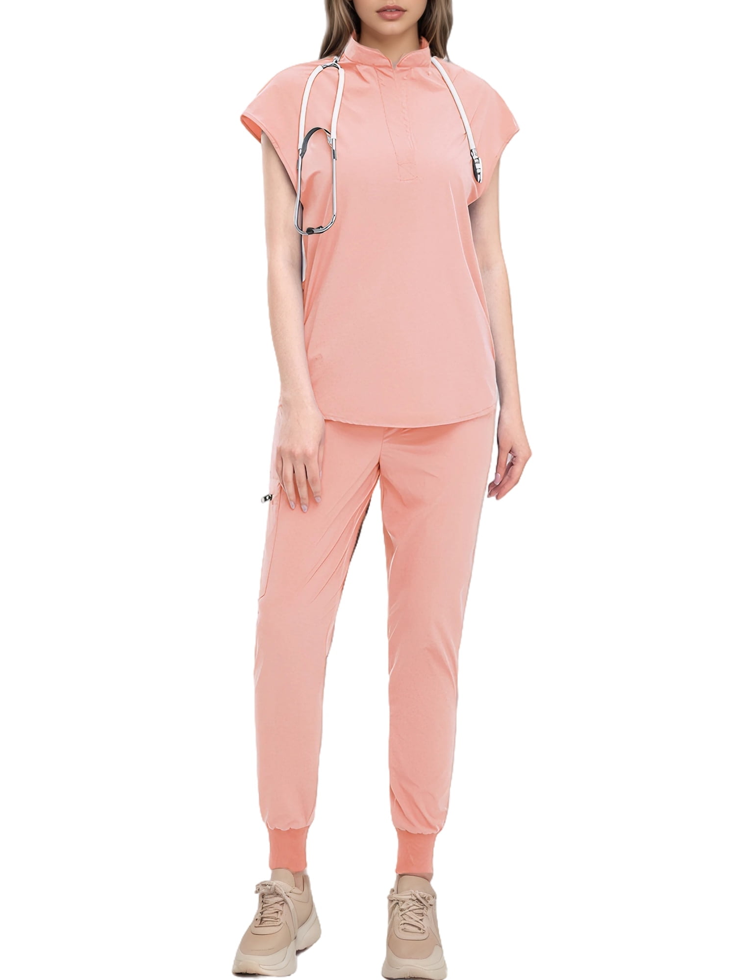 HonorHut Standing Collar Nurse Uniform Soft Stretch Medical Uniforms ...