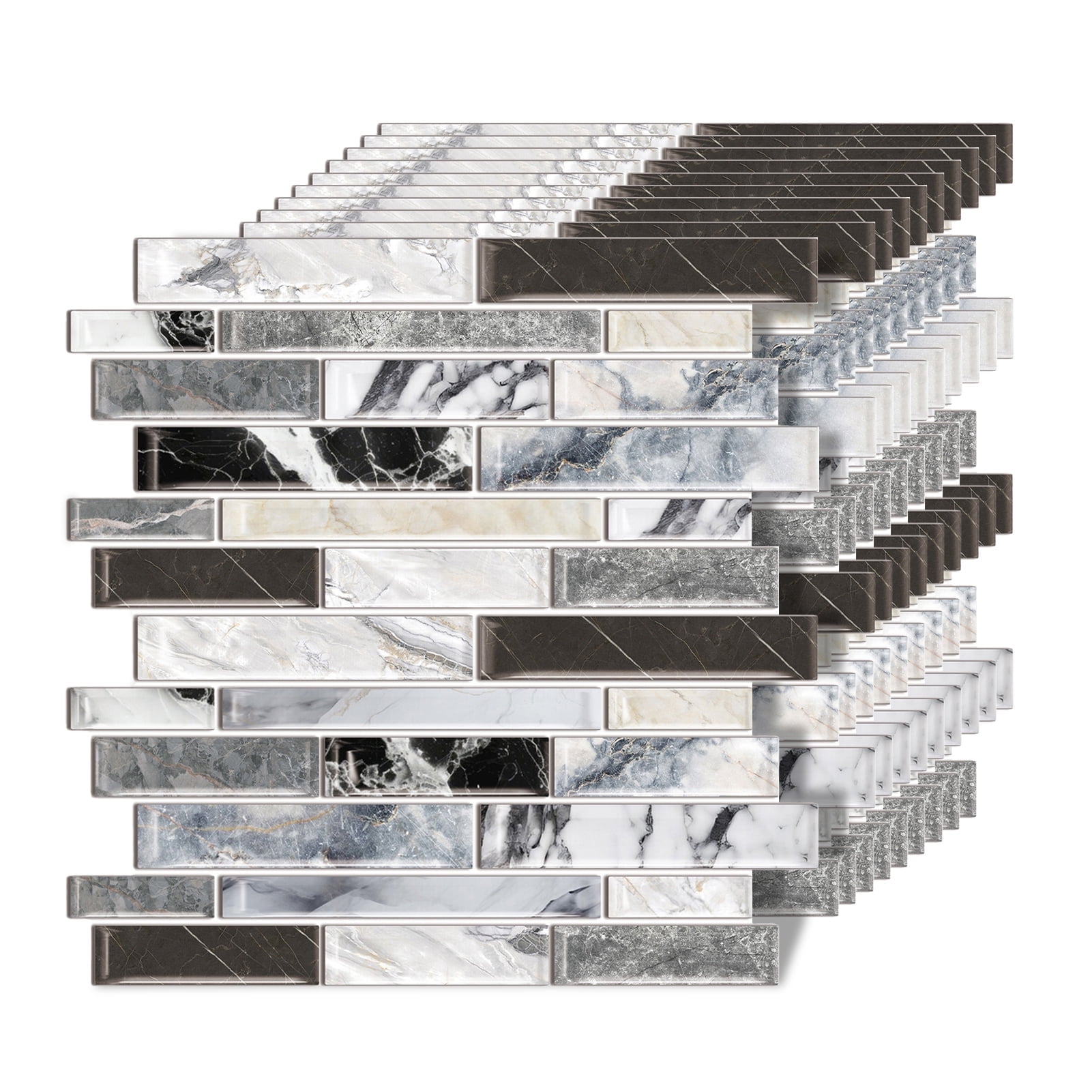 HonorHut Strip Wall Tiles Waterproof Sticker Tiles Stick Backsplash ...