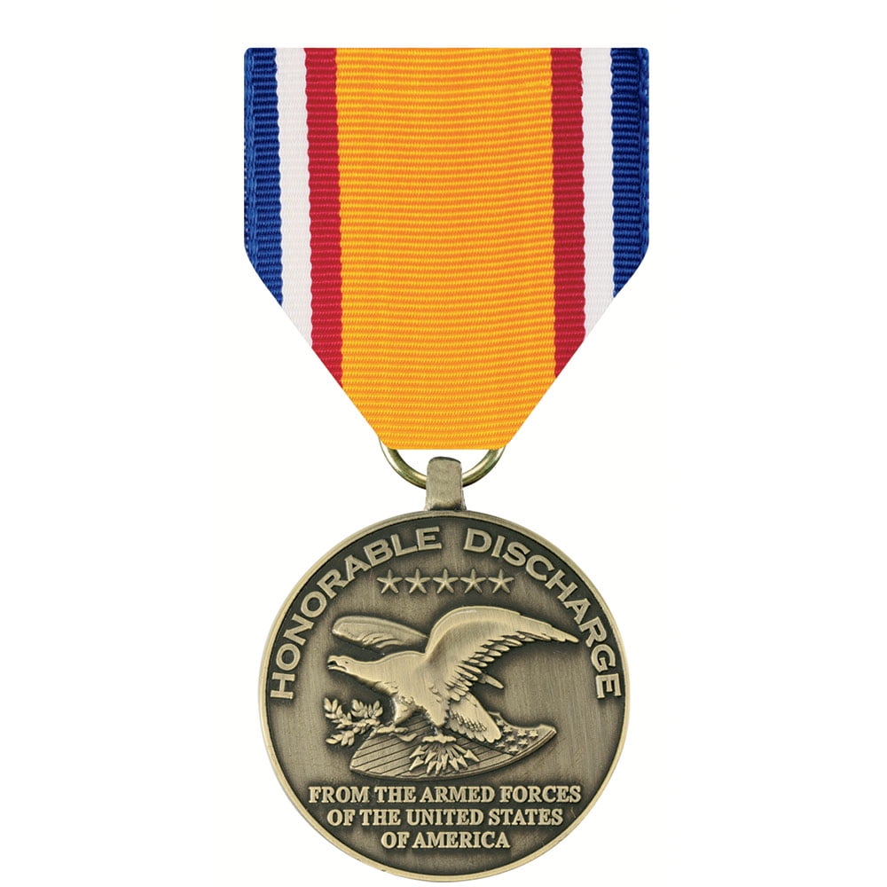 Honorable Discharge Commemorative Medal - Yellow, Blue, White, Red ...