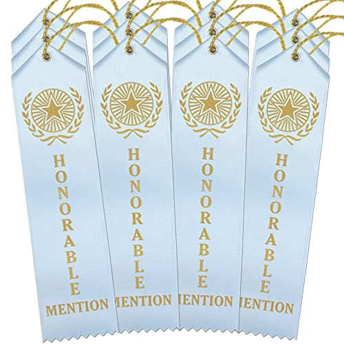 Honorable Mention Award Ribbons - 500 Light Blue Ribbons with Card ...