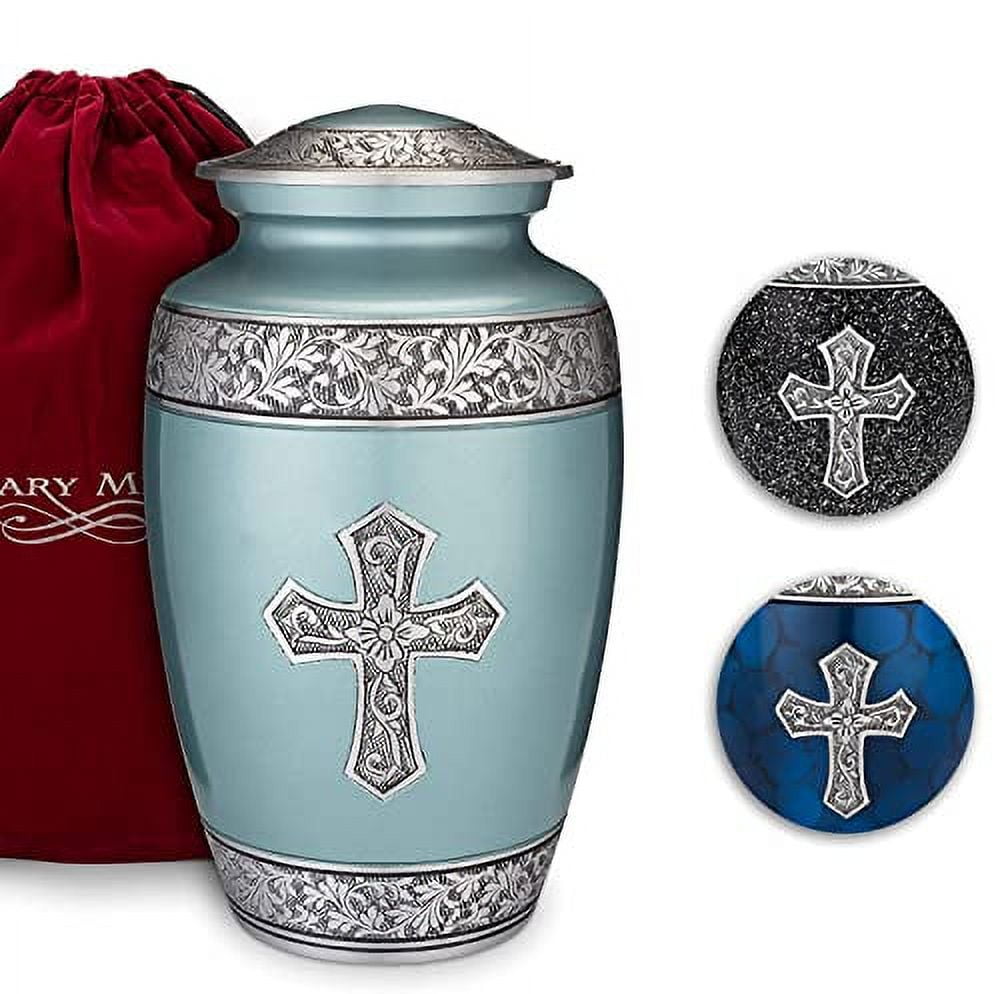 Honorary Memorials Turquoise Sacred Cross Cremation Urn for Human Ashes ...