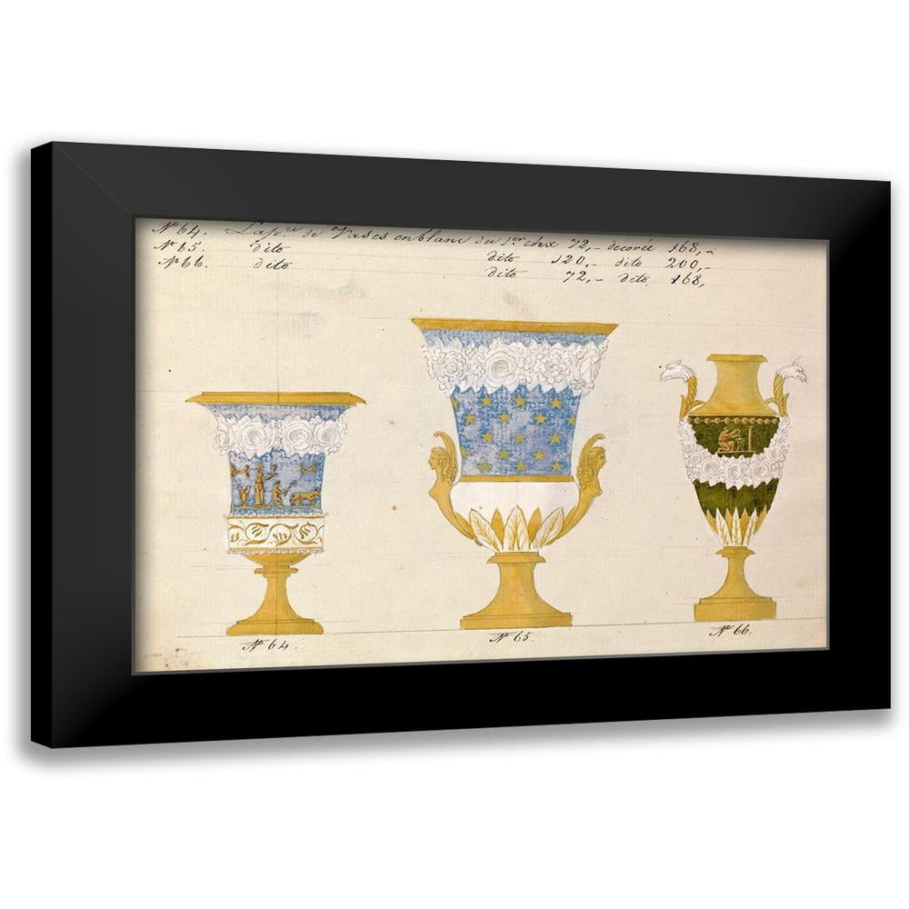 Honore 24x17 Black Modern Framed Museum Art Print Titled - Trois vases ...