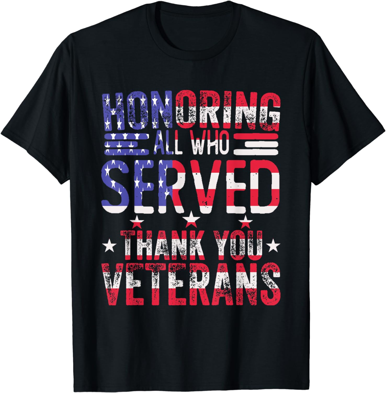 Honoring All Who Served Thank You 2024 Veterans Day American Flag T ...