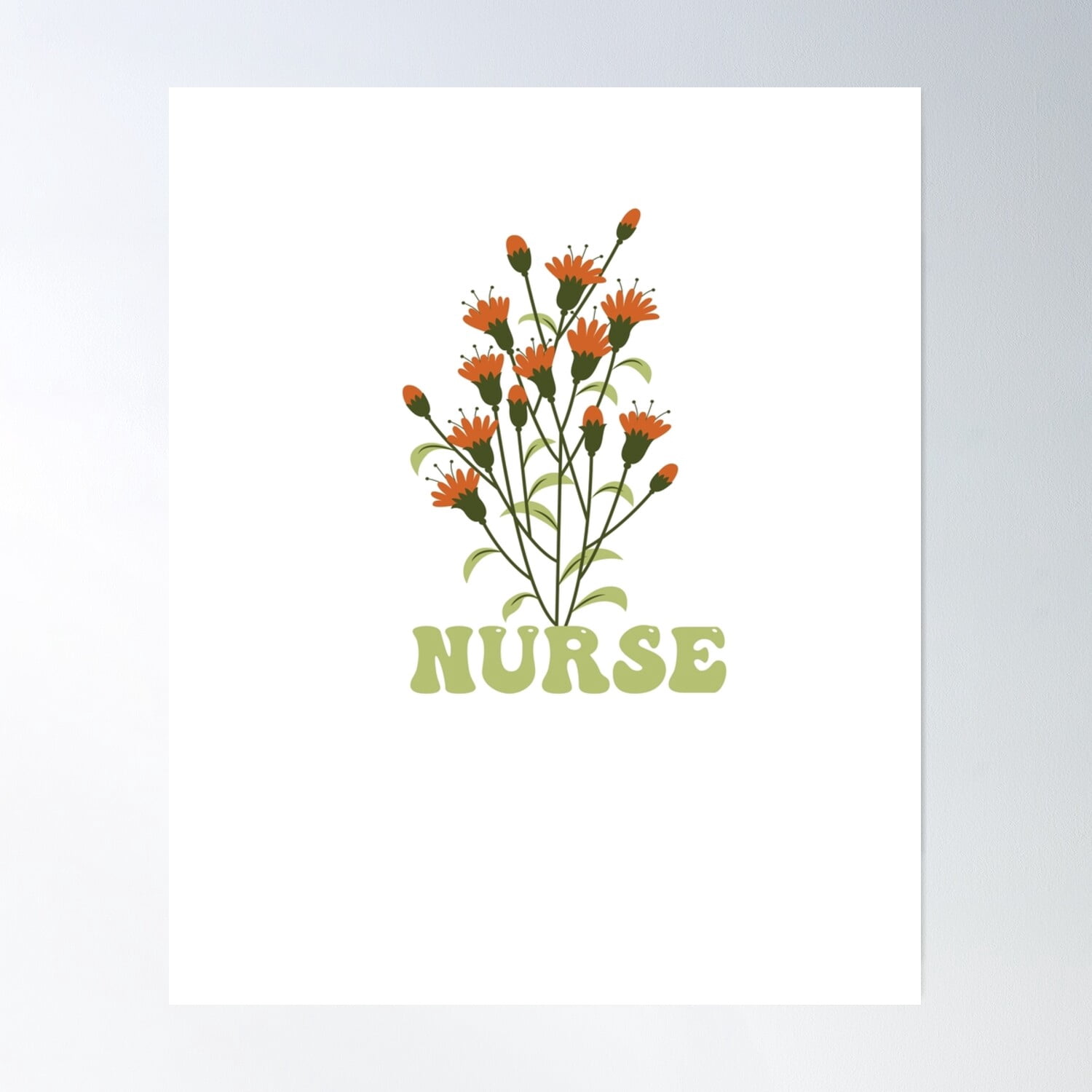 Honoring Nurses With Floral Elegance Poster Wall Art, Modern Wall Decor ...