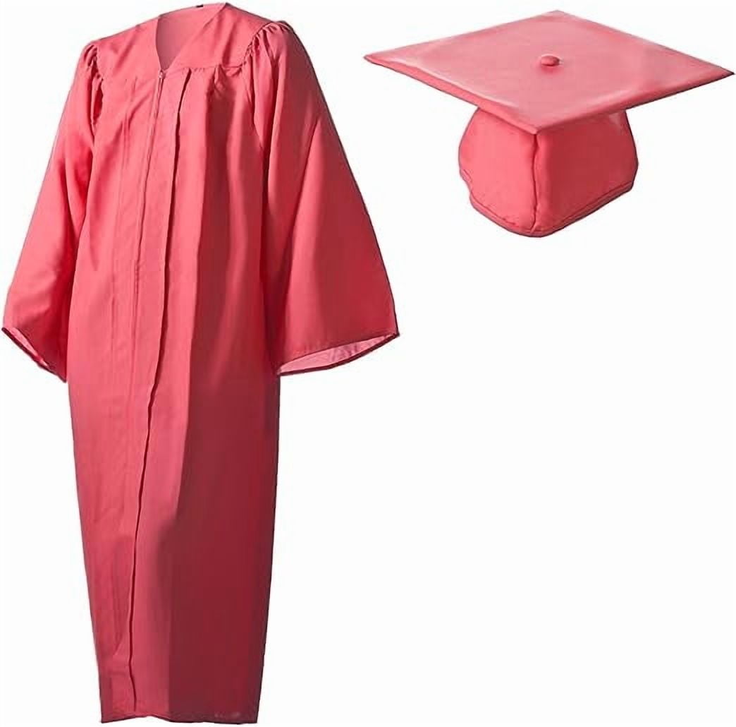 Honors Graduation Academic Matte Pink Cap and Gown Set Size 33 (3'10"-4 ...