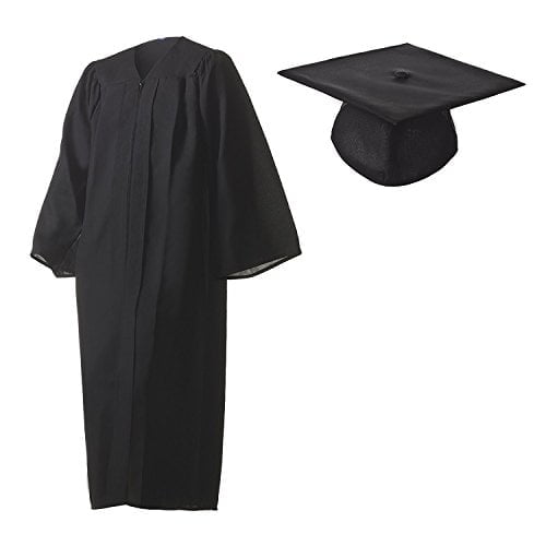 Honors Graduation Academic Matte Black Cap and Gown Set in Size 60 (6'3 ...