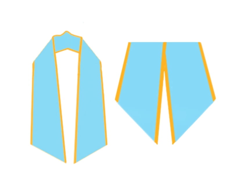 Honors Graduation Academic Stoles/Sashes with Angled Cut and Trim (Teal ...