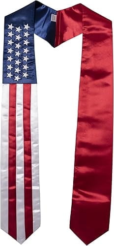 Honors Graduation Graduation Stole Flag USA & Red Flag - Walmart.com
