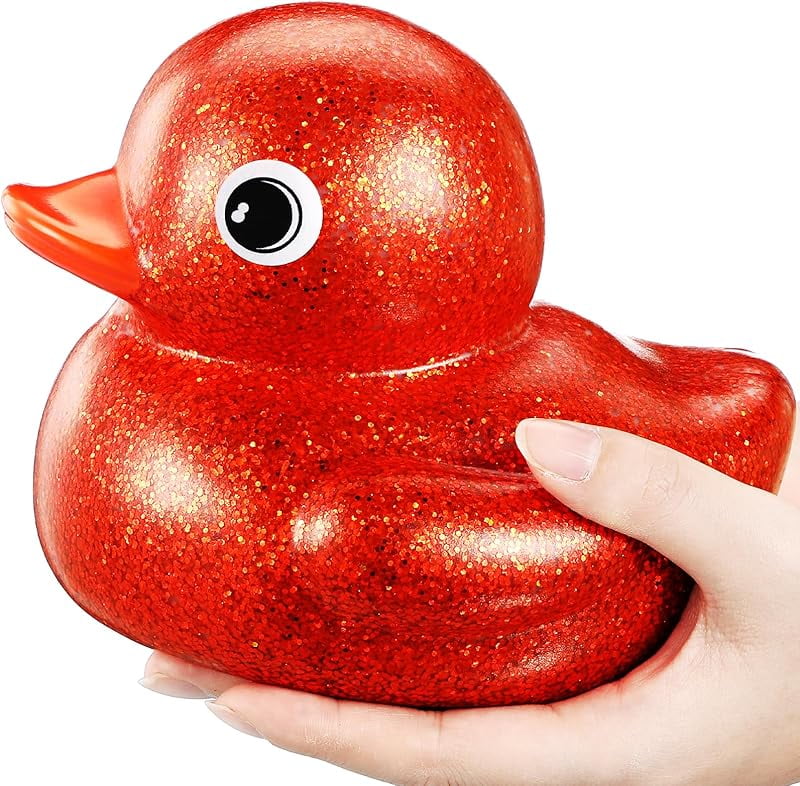 Honoson 6.89 Inch Giant Glitter Rubber Duck Big Glitter Rubber Duck ...