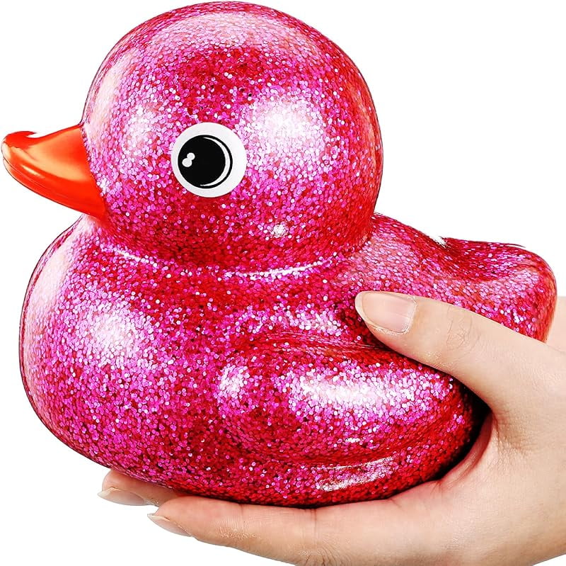 Honoson 6.89 Inch Giant Glitter Rubber Duck Big Glitter Rubber Duck ...
