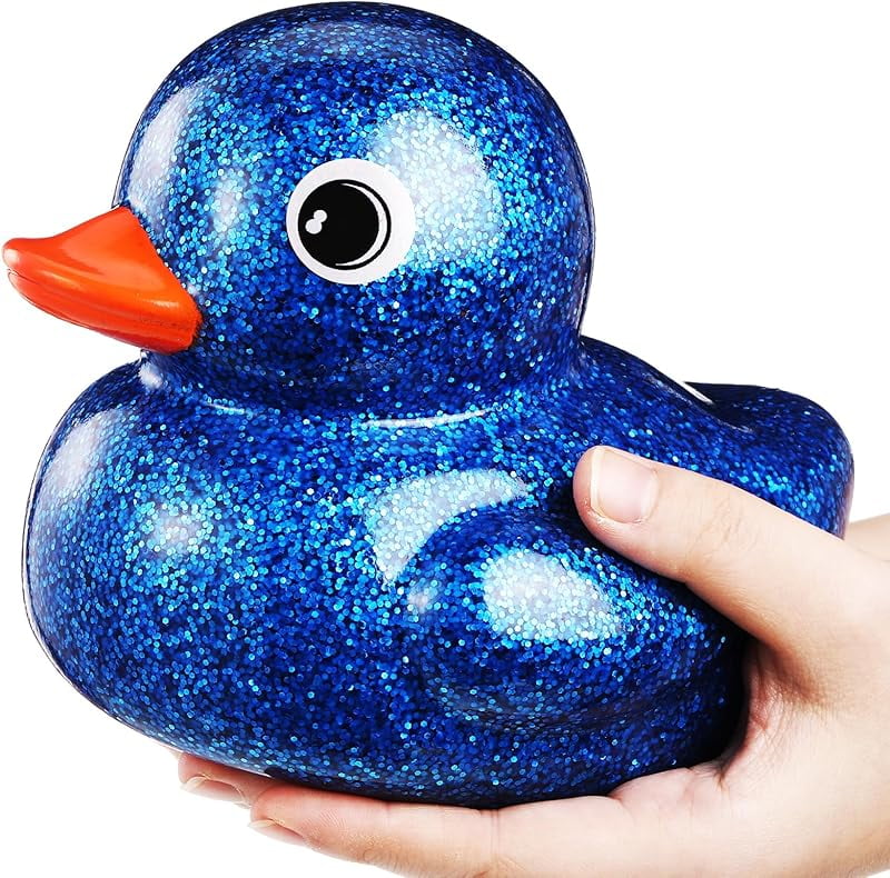 Honoson 6.89 Inch Giant Glitter Rubber Duck Big Glitter Rubber Duck ...