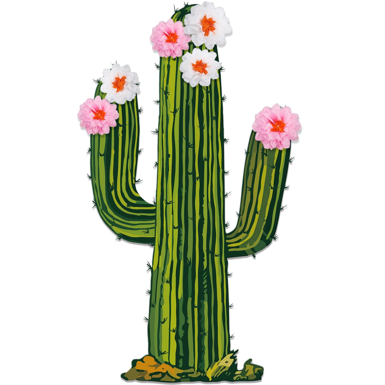 Honoson 7 PcsTRDN Large Cactus Party Decorations Jointed Cactus Cut Out ...