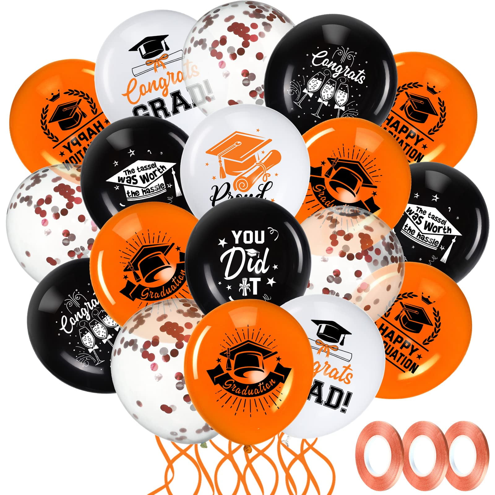 Honoson 72 Pieces Graduation Party Balloons Class H2FSDof Decor ...