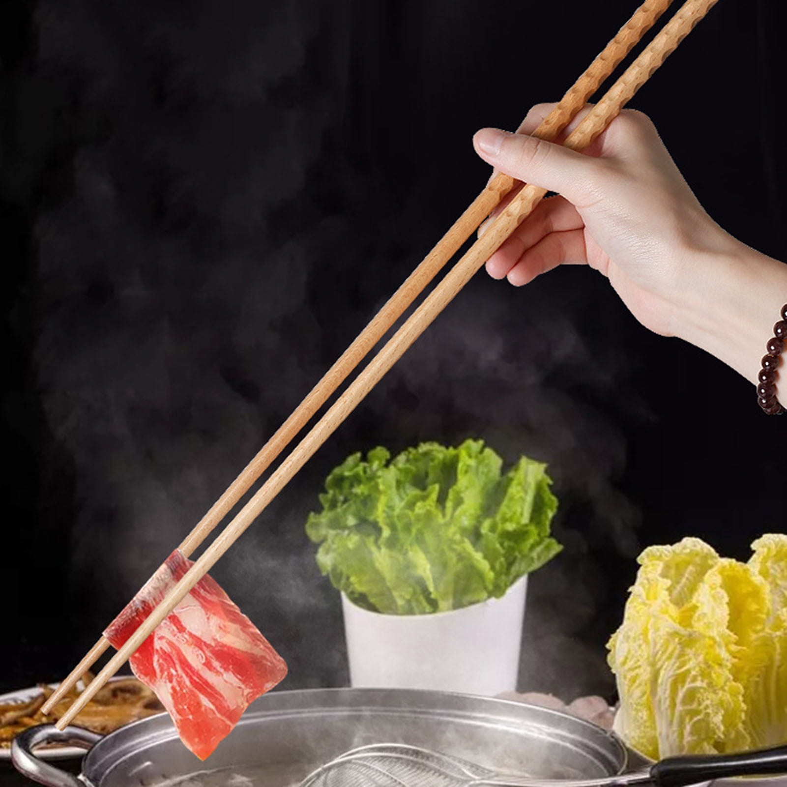 Honrane 1 Pair Chopsticks Heat Resistant Food-grade Non-slip Extended ...