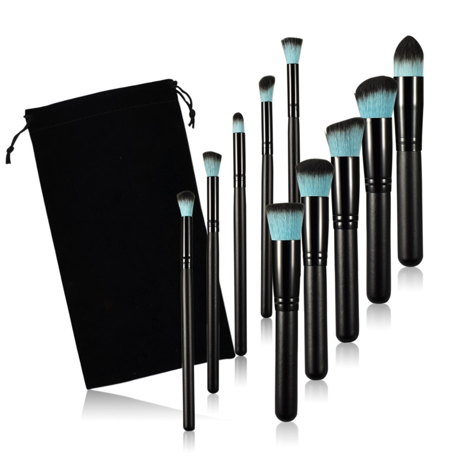 Honrane 10Pcs Set Makeup Brush Easy to Clean 5 Thick Tubes Five Thin ...