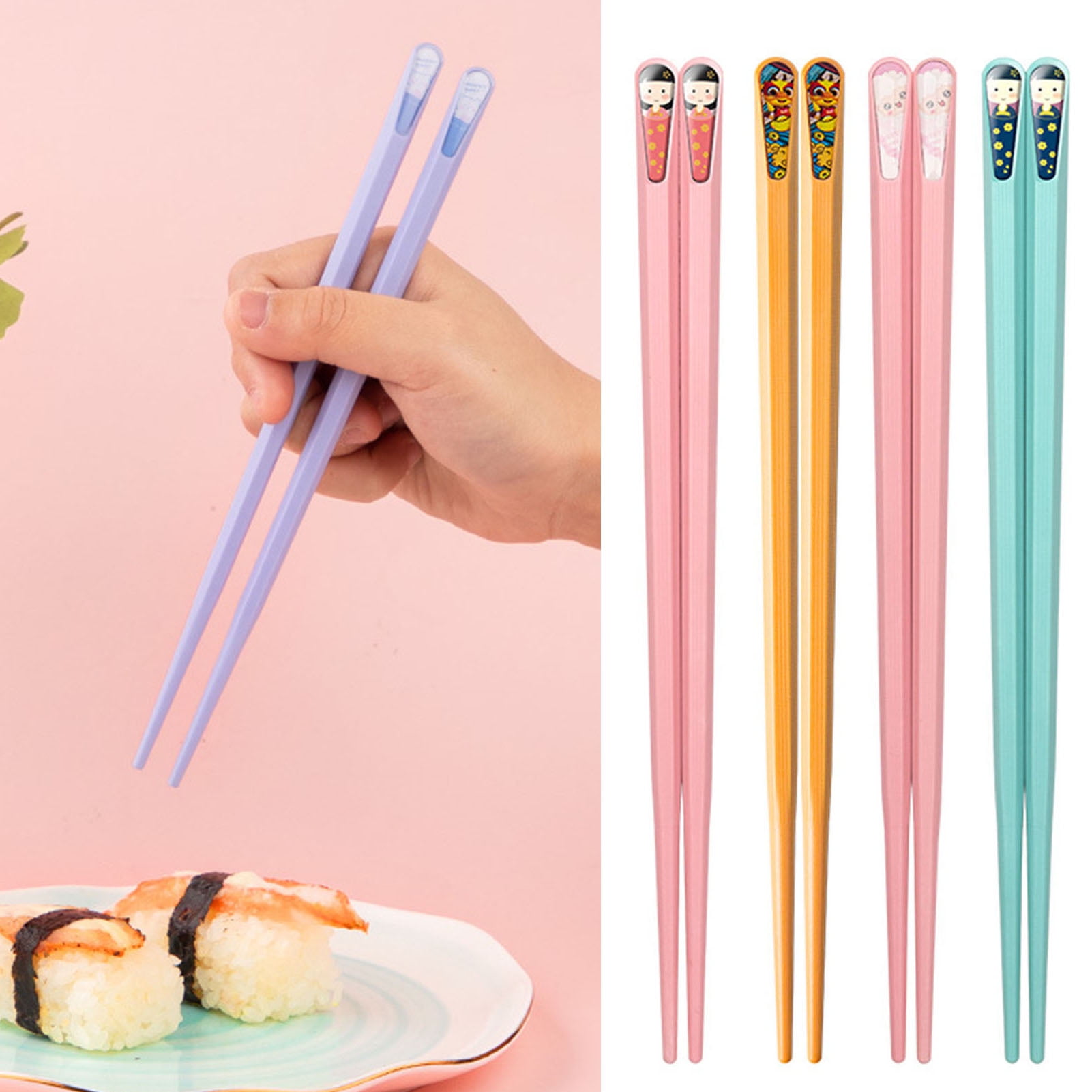 Honrane 2Pcs Children Chopsticks Chinese Style Non-Slip Cozy Grip Food ...