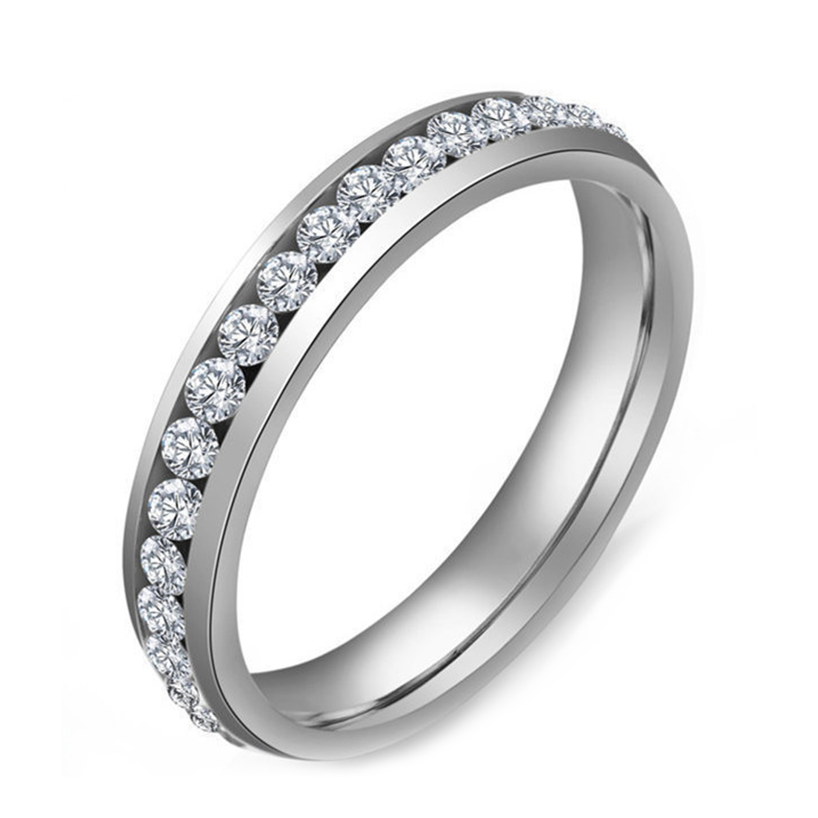 Honrane Exquisite Smooth Surface Wedding Band Titanium Steel Simple ...