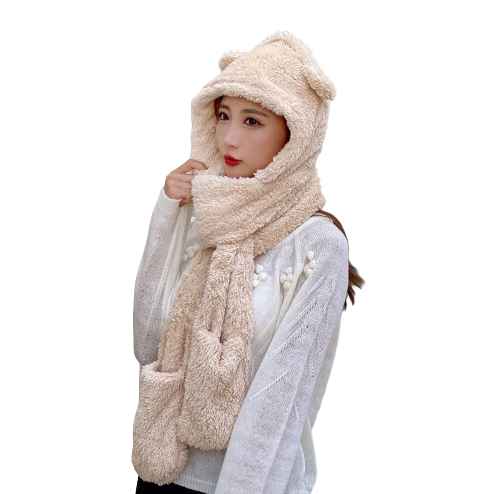 Honrane Hat Scarf Set 3 in 1 Breathable Skin-touch Windproof ...