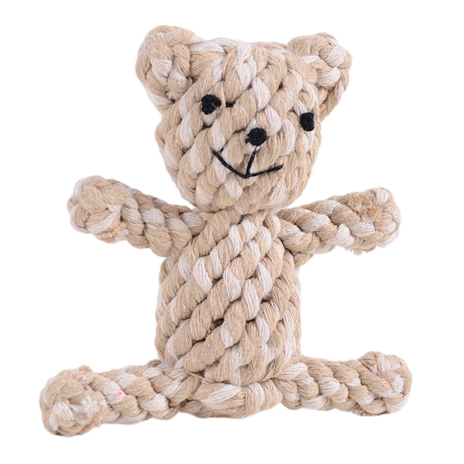 Honrane Pet Toy for Destructive Chewing Adorable Woven Bear Design Dog ...