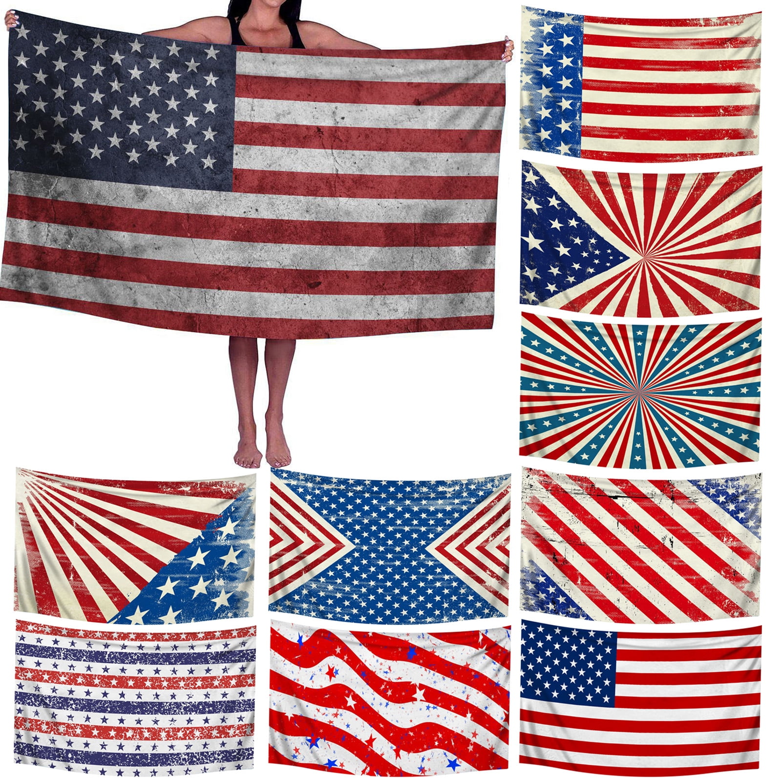 Honrane Reusable Spa Wrap with Quick-Drying American Flag Printing ...
