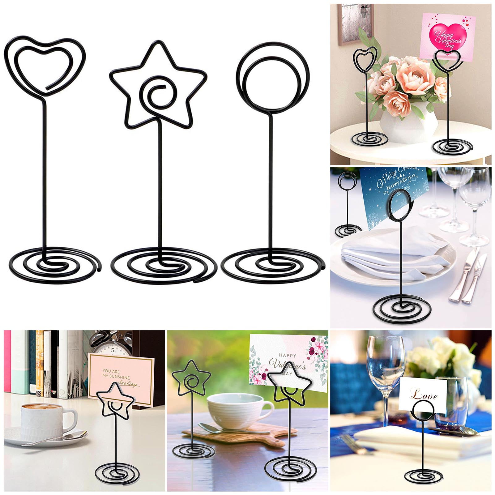 Honrane Reusable Stainless Steel Table Name Card Holder, 12Pcs Table ...