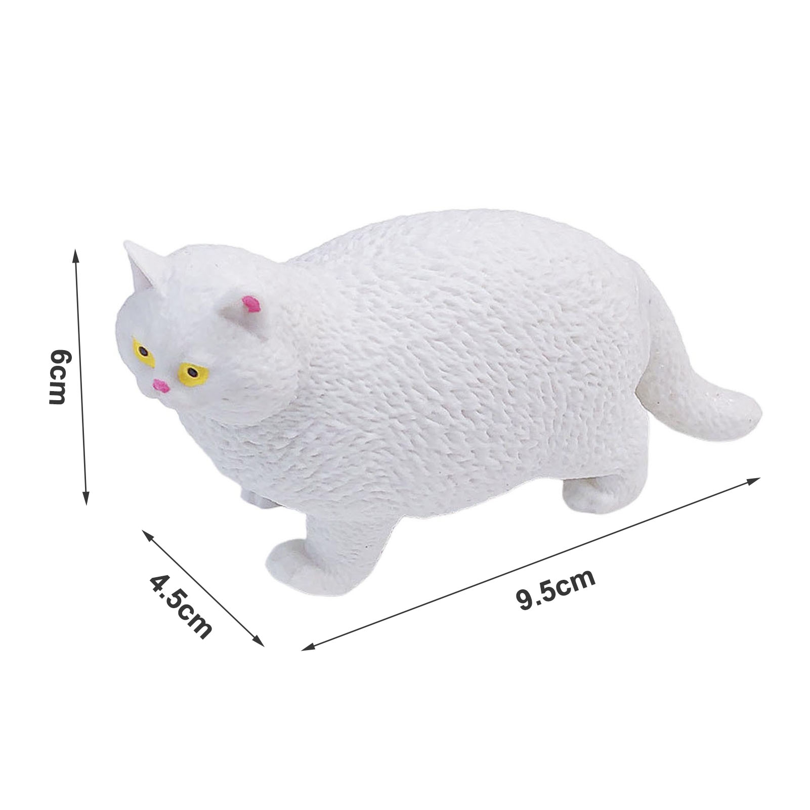 Honrane Tpr Cat Toy Cat Squeeze Toy Funny Fat Cartoon Kitten Squishes ...