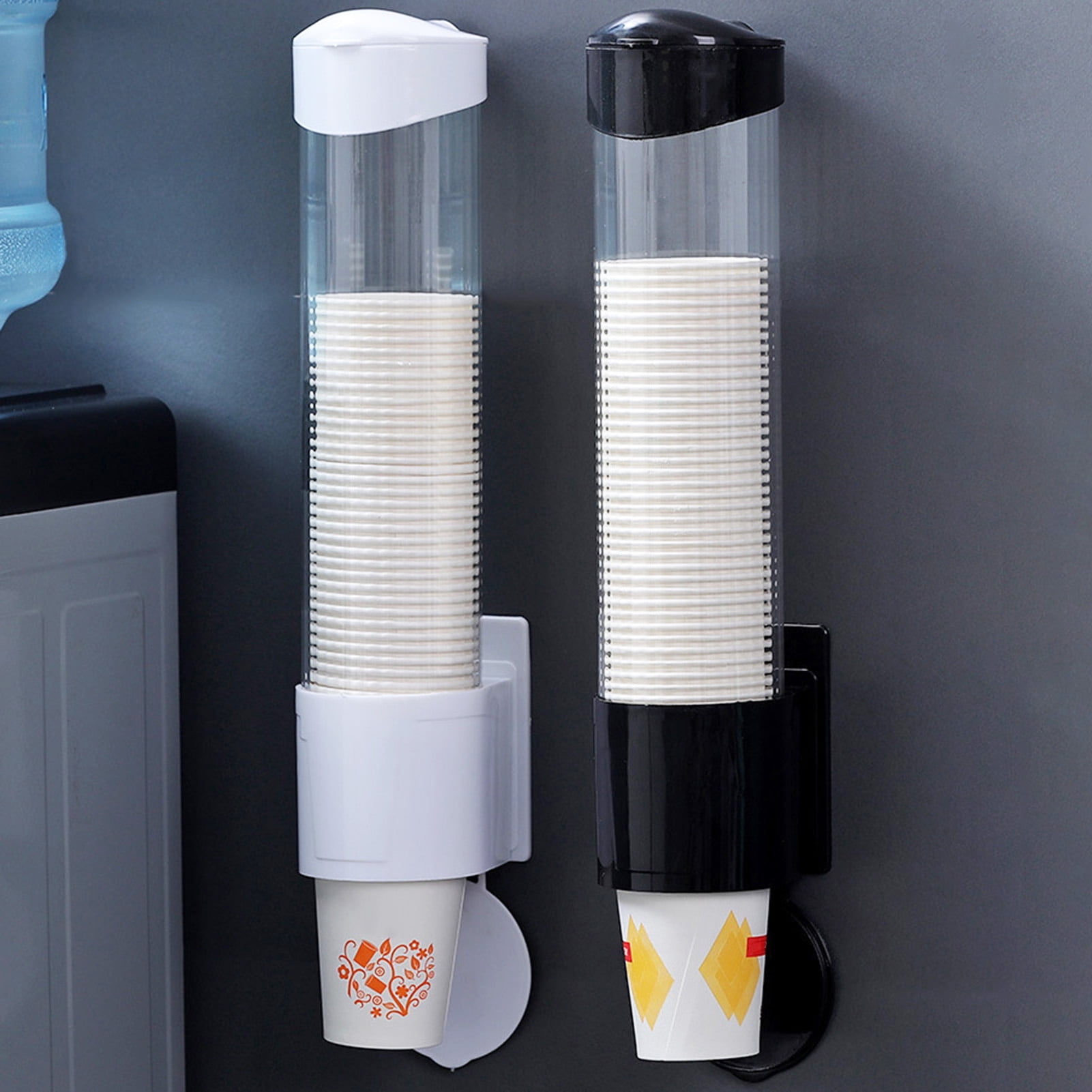 Honrane Wall-Mounted Paper Cup Dispenser - Punch-free, Pull Type, Clear ...