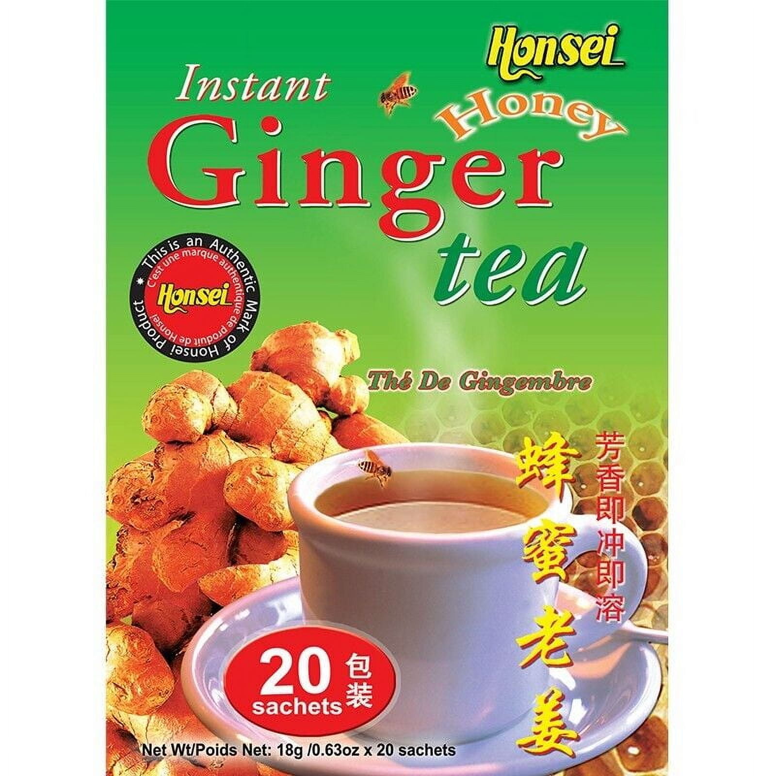 Honsei Instant Ginger Honey Original Flavor 20 Sachets in 1 Box ...