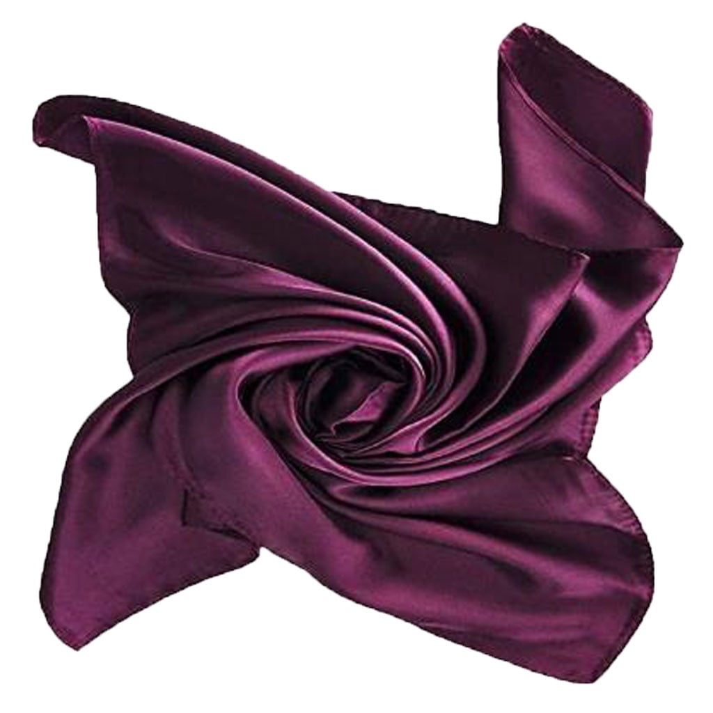Hontri Scarf Satin Silk Large 90X90 Cm Square Plain Head Neck Scarf ...