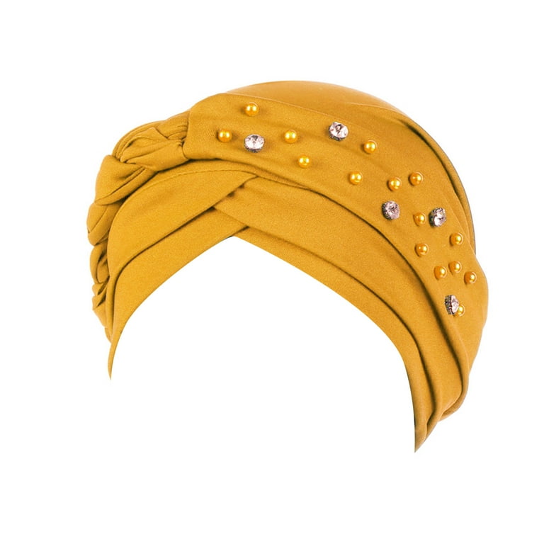 Hontri Baseball Caps in Sale Women s Large Elastic Solid Color Comfortable Flat Top Hat with Single Color Studded Beads and Single Color Single