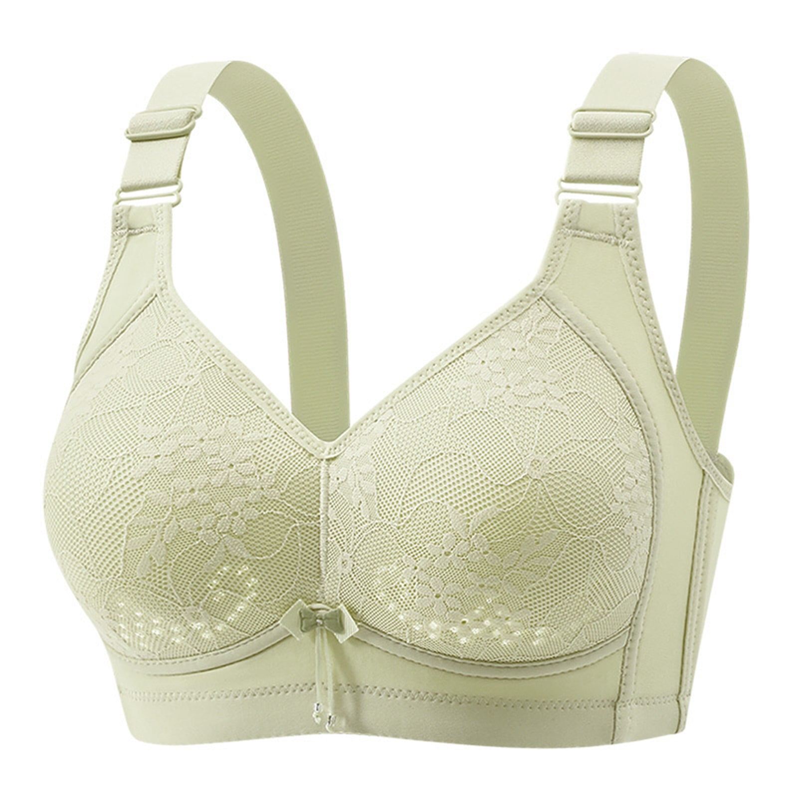 Hontri Front Closure Bras for Women - Fixed Cup Wirefree Underwear ...
