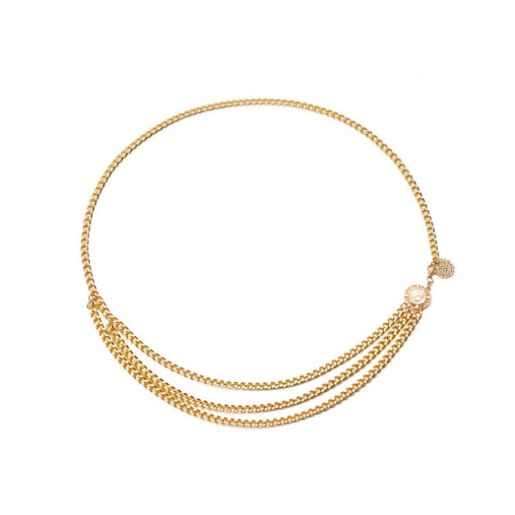 Hontri Gold Chain Belt Women Chain Belt Waist Wide Tassel Vintage Gold ...