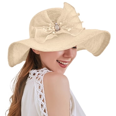 D-GROEE Women's Floral Organza Tea Party Hat Ladies Fascinator Hats ...