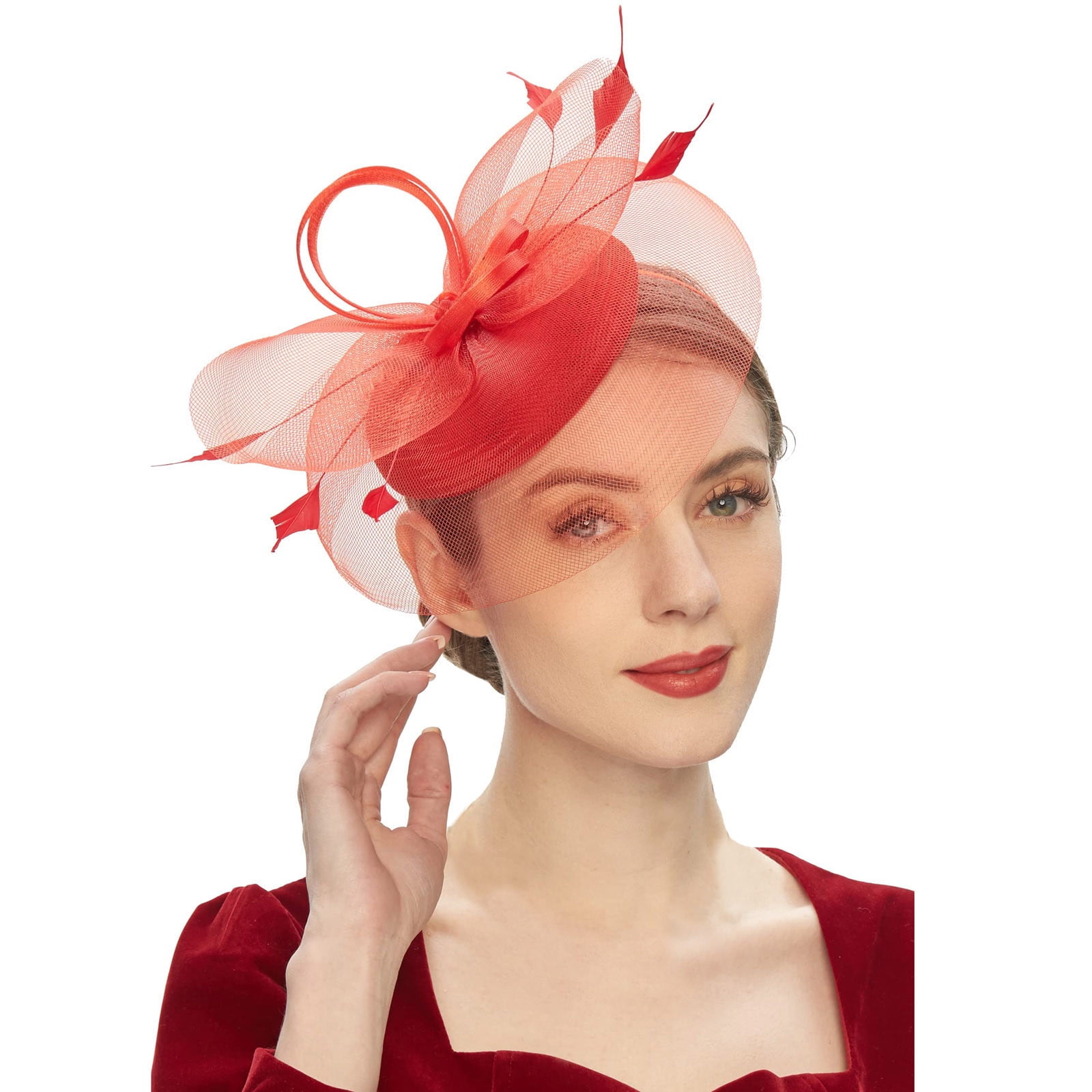 Hontri Head Scarf Tea Party Fascinator Kentuckys Derbys Hat Fascinator ...