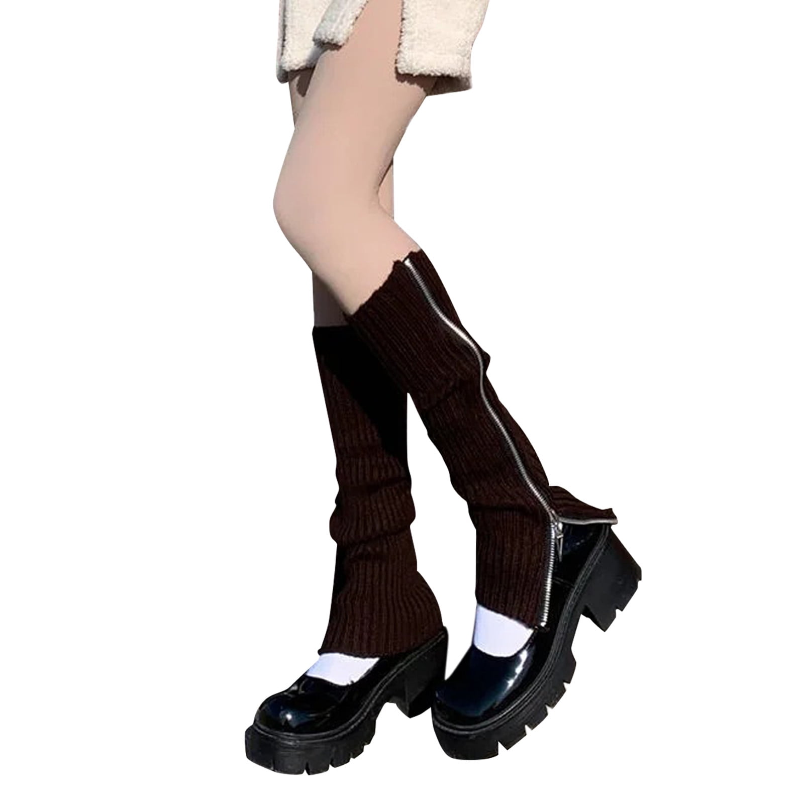 Hontri Leg Warmers for Women Winter Womens Leg Gothic Punk Ribbed ...