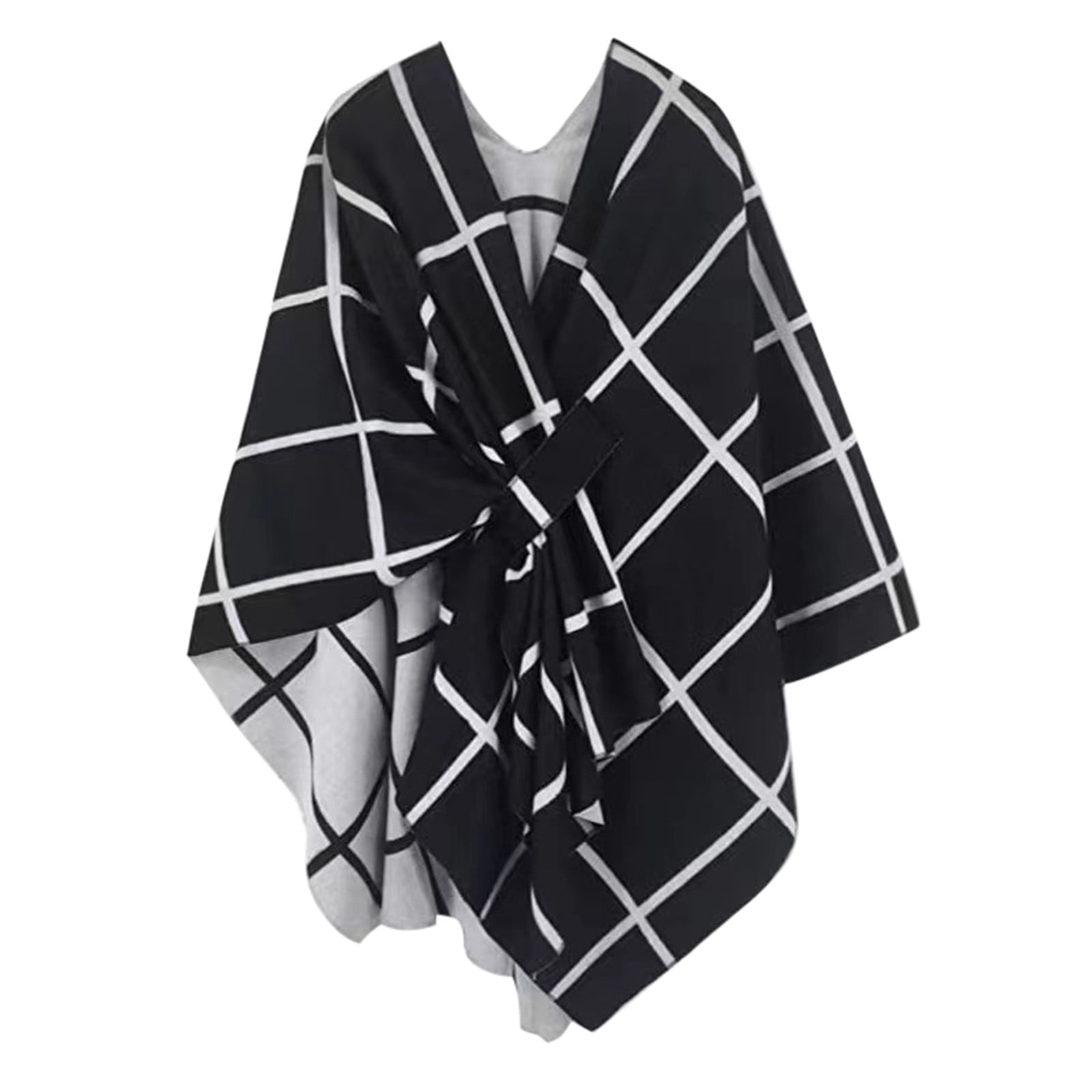 Hontri Ponchos Adult Women's Shawl Wrap Poncho Cape Open Front Cardigan ...
