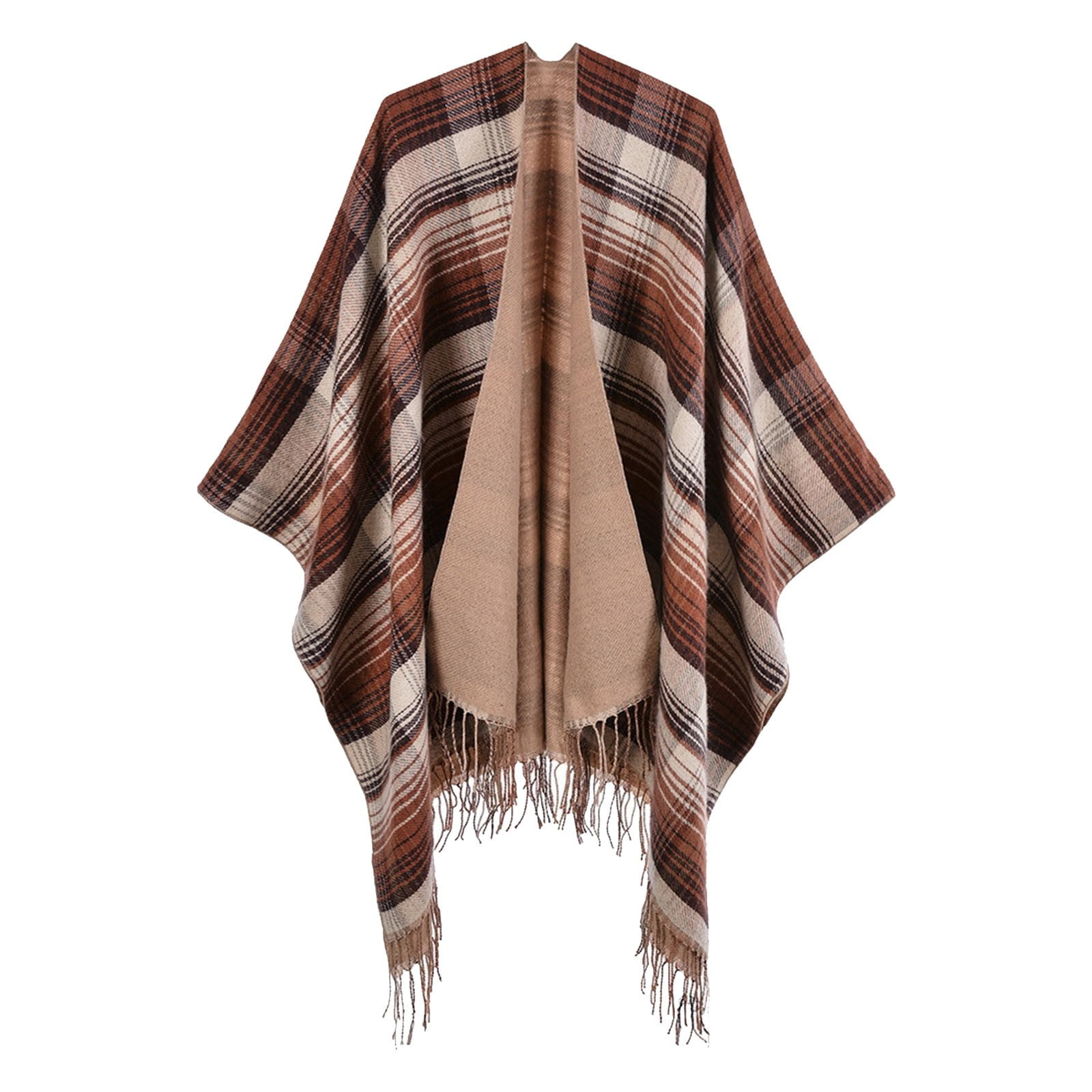 Hontri Scarf Shawl in Sale, Women's Travel Plaid Shawl Wrap Front Open ...