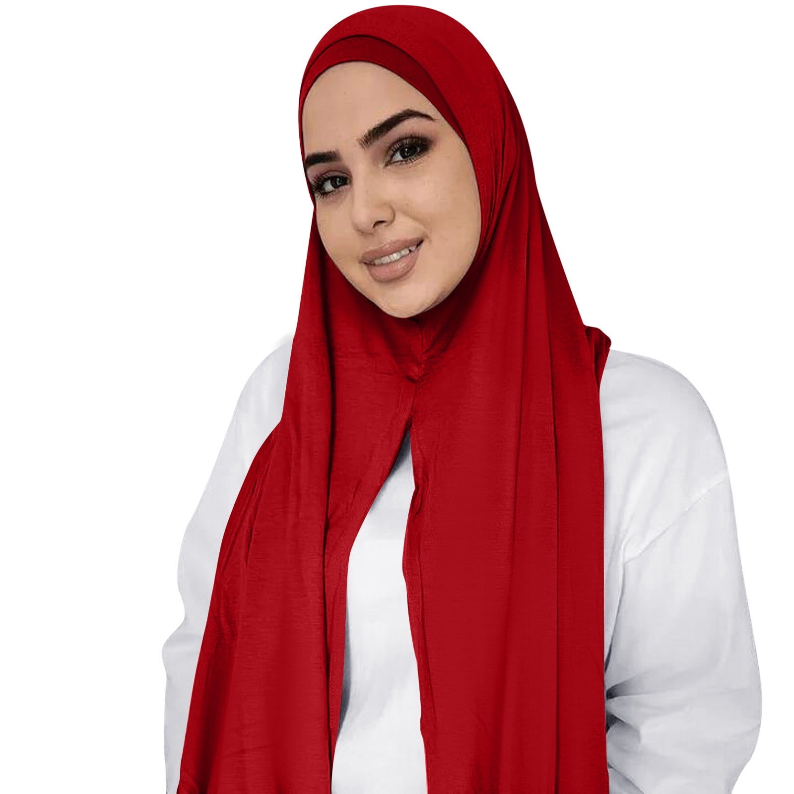 Hontri Scarf on Sale, Muslim Hijab Solid Color Long Scarf Scarf Cotton ...