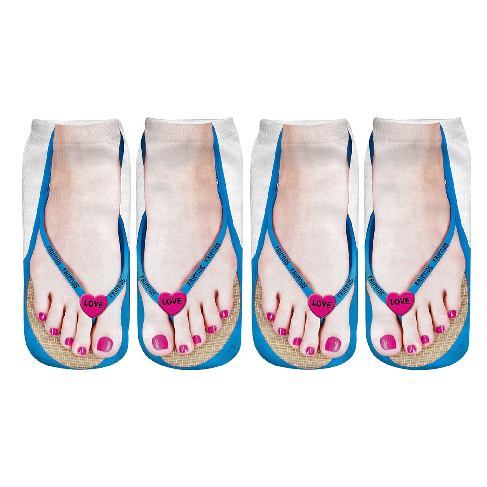 Hontri Stockings in Sale, Two Pairs of 3D Pattern Nail Art Print Socks ...