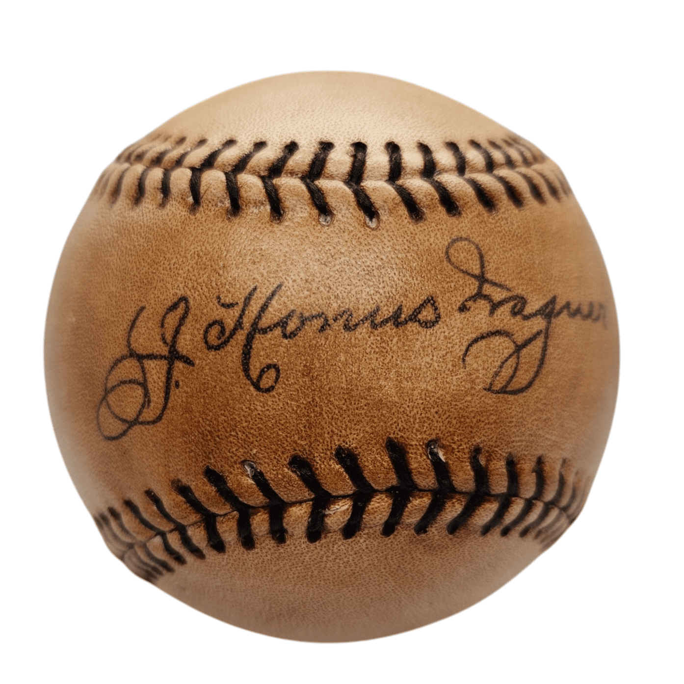 Honus Wagner Replica Autographed Early 1900s Style Baseball. Licensed ...