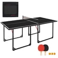 HooKung 6ft Foldable Table Tennis Table Set, Mid-Size Ping Pong Table ...