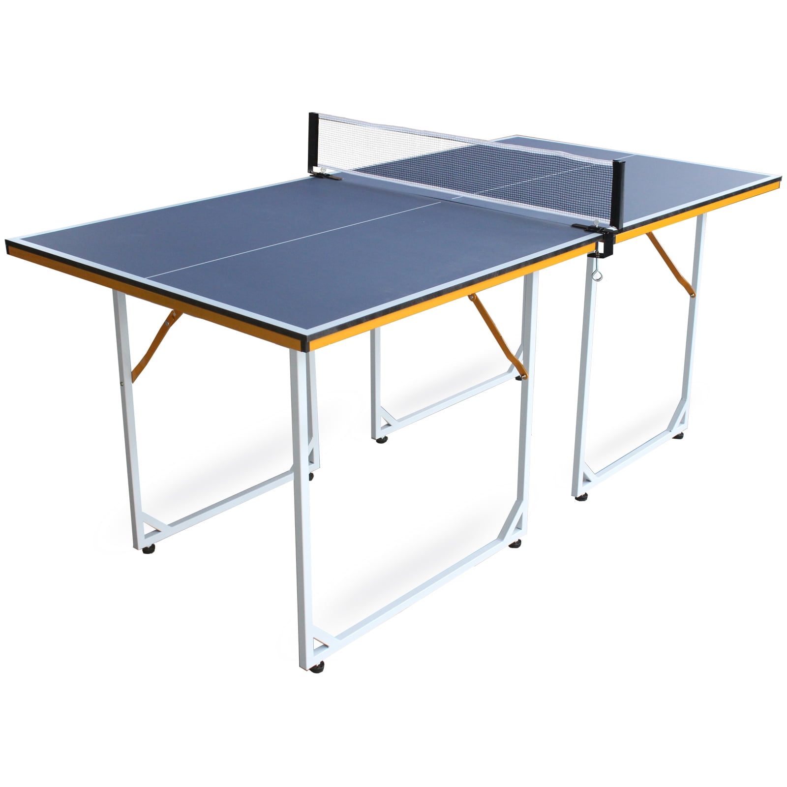 HooKung 6ft Foldable Table Tennis Table Set, Mid-Size Ping Pong Table ...